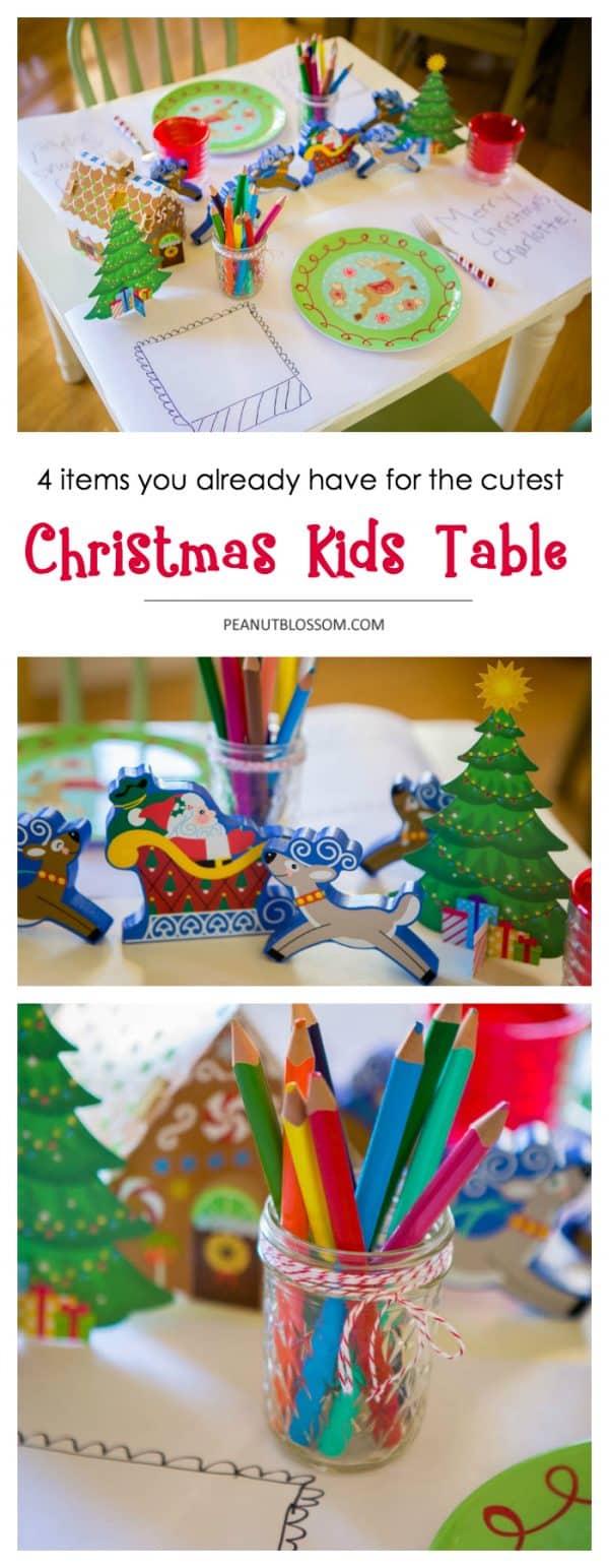 Cutest Christmas Kids' Table EVER - Peanut Blossom