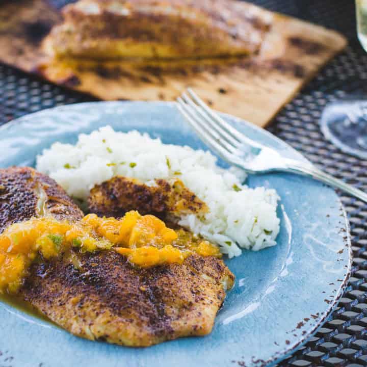 Sweet mojito salsa is the perfect topping for spicy grilled fish ...