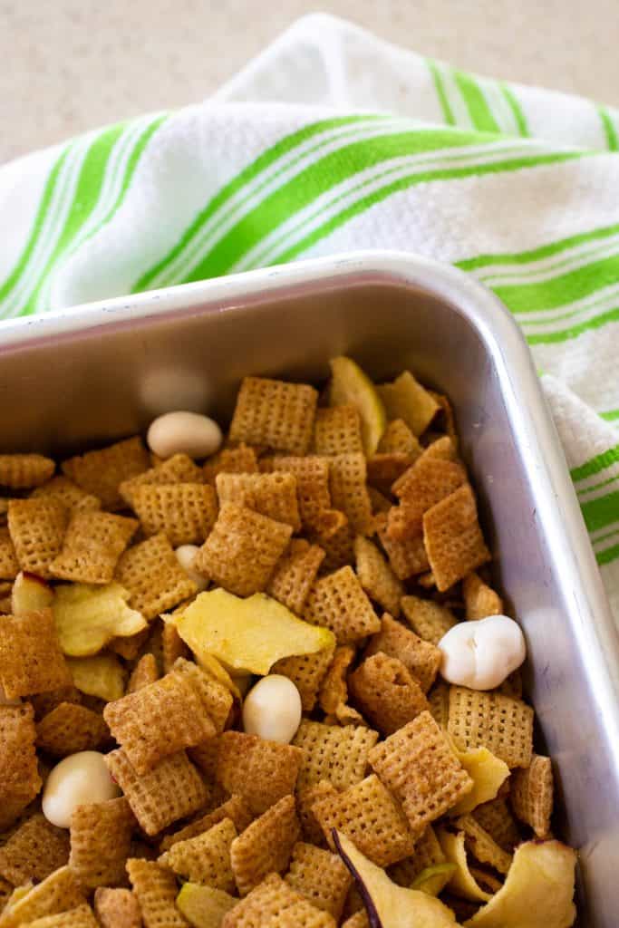 Hot apple pie Chex Mix is the perfect fall treat