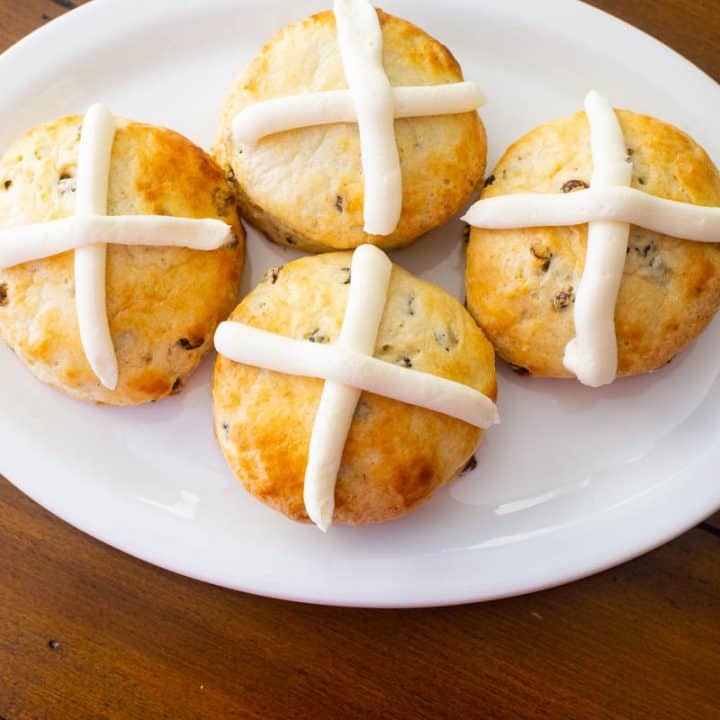 Make ahead hot cross biscuits for a simple Easter - Peanut Blossom