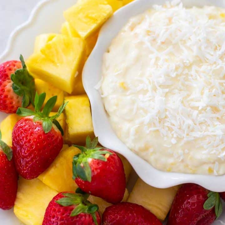 Creamy Piña Colada Fruit Dip - Peanut Blossom