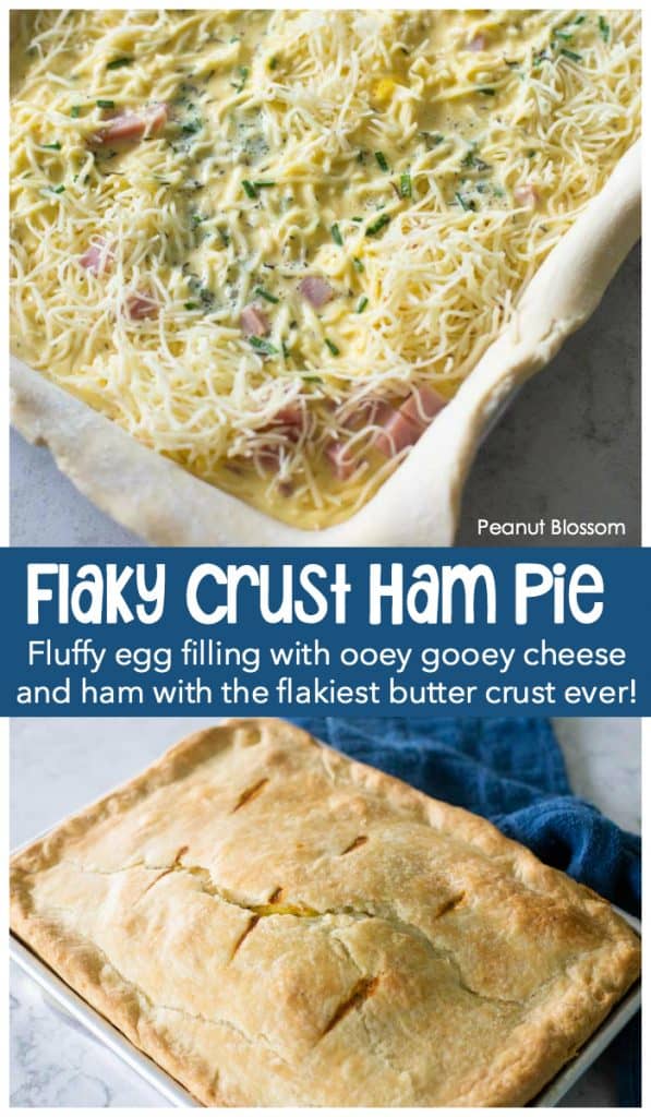 Cheesy Egg and Ham Slab Pie - Peanut Blossom