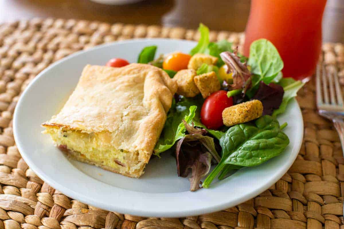 Cheesy Egg and Ham Slab Pie - Peanut Blossom