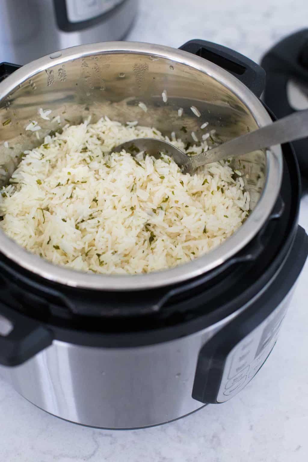 Instant Pot Herb Butter Rice - Peanut Blossom