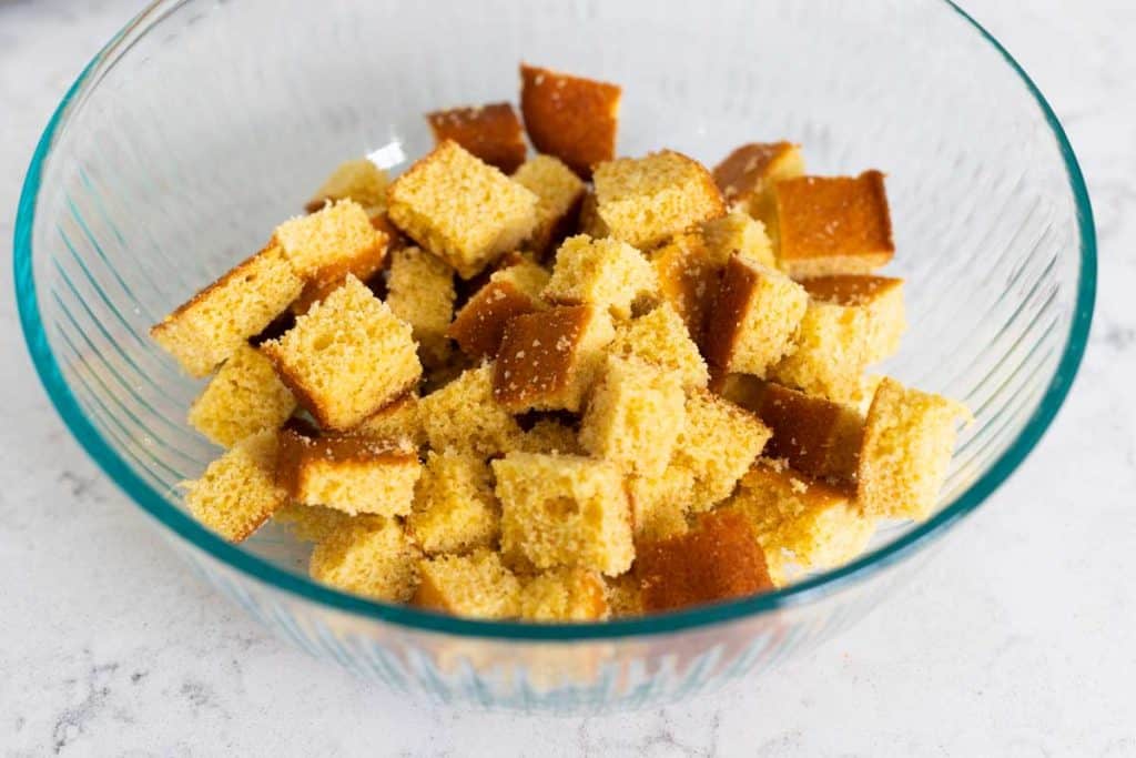 Homemade Cornbread Croutons - Peanut Blossom