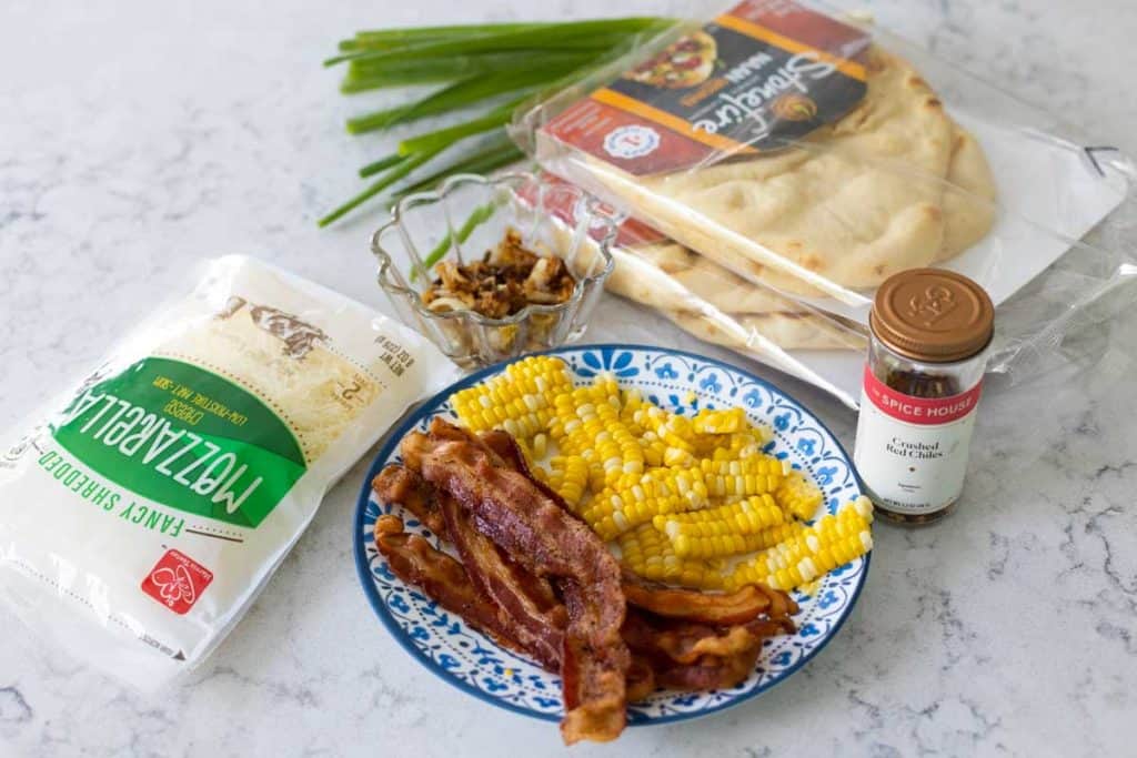 Sweet Corn Pizza with Bacon - Peanut Blossom