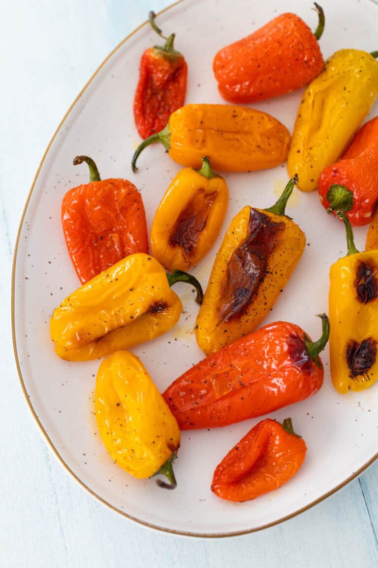 Roasted Mini Peppers {Oven or Air Fryer}
